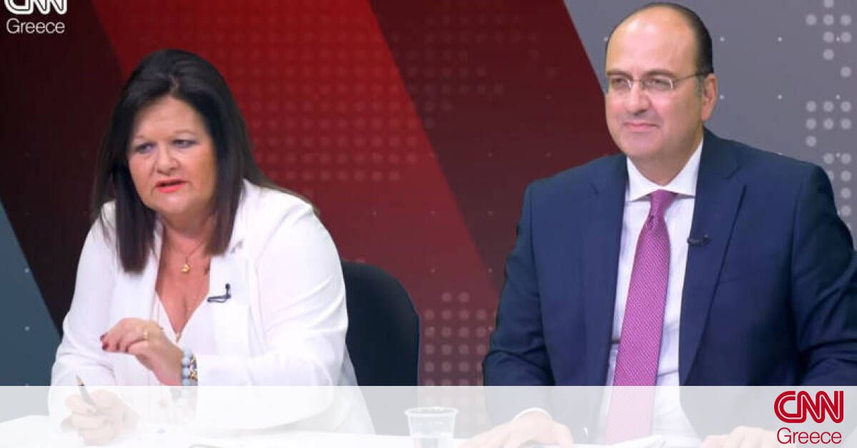 Αντιλογίες: Χαρά Καφαντάρη και Μακάριος Λαζαρίδης στο στούντιο του CNN ...