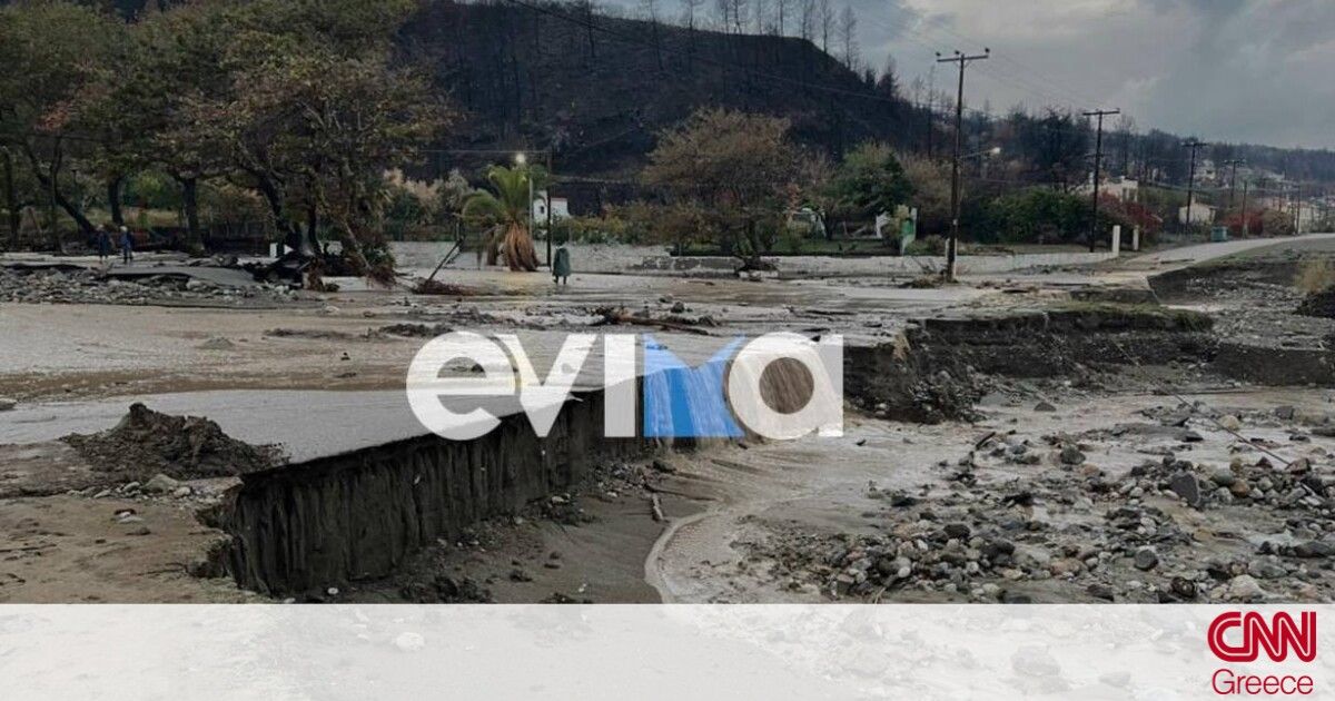 Κακοκαιρία «Αθηνά»: Εικόνες καταστροφής στη Βόρεια Εύβοια - Πλημμύρισαν ...