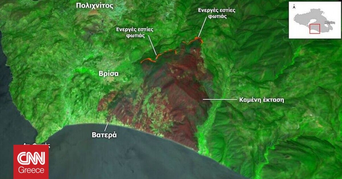 Φωτιά στη Μυτιλήνη: Στάχτη τουλάχιστον 16.300 στρέμματα δάσους ...