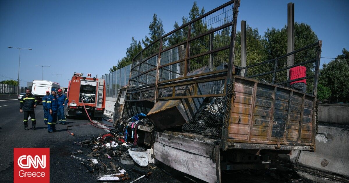 Θεσσαλονίκη: Φωτιά σε φορτηγό λίγο πριν τα διόδια Λαγκαδά - CNN.gr
