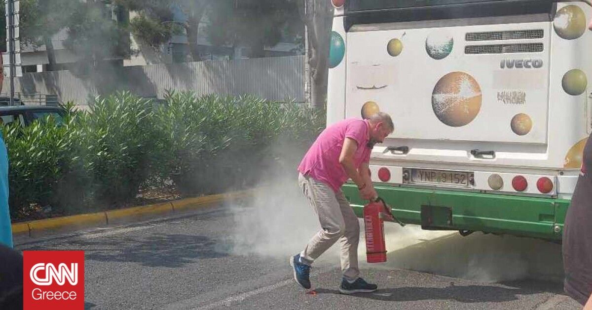 Φωτιά σε λεωφορείο της γραμμής Α8 στην άνοδο της Ηρακλείου προς την ...