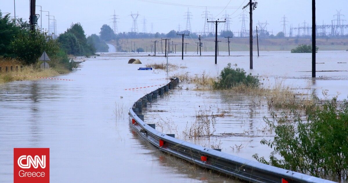 «Ποτάμι» η Εθνική Οδός στο ύψος των Τεμπών μετά την υπερχείλιση του ...