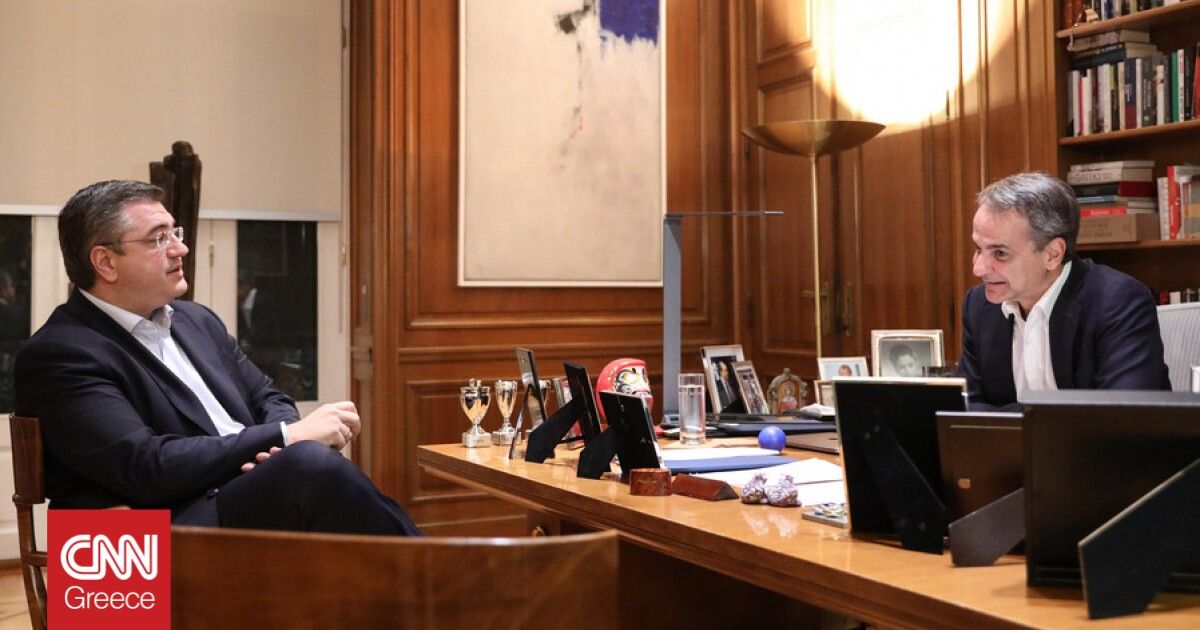 Συνάντηση Μητσοτάκη - Τζιτζικώστα στο Μέγαρο Μαξιμου - CNN.gr