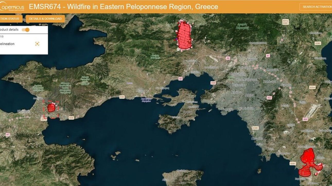 Ενεργοποιήθηκε ο Copernicus: Πρώτη δορυφορική απεικόνιση των ζημιών από ...